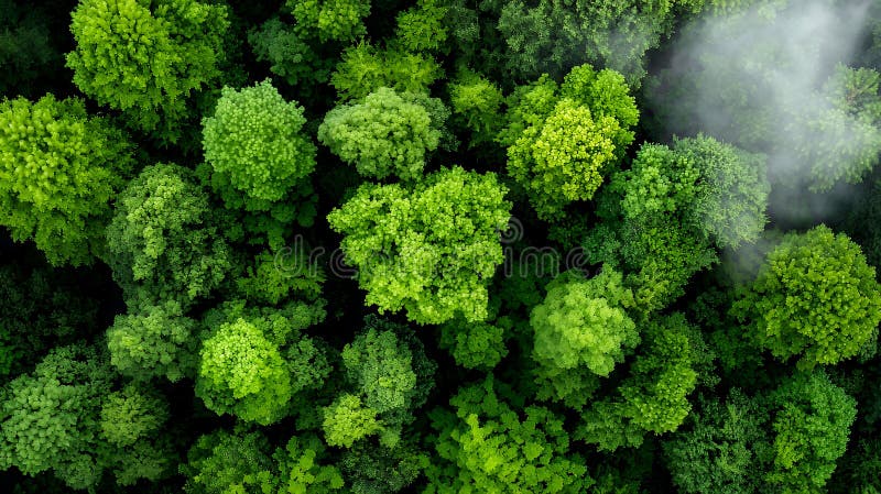 Dense Forest Canopy from Above Stock Illustration - Illustration of ...