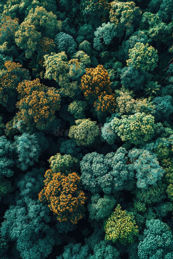 Dense Forest Canopy with Abundant Trees Stock Illustration ...