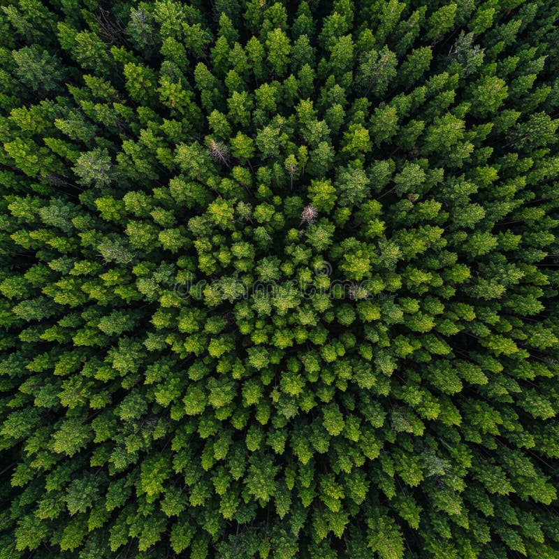 Dense Forest Canopy Viewed from Above, Showcasing a Uniform Pattern of ...