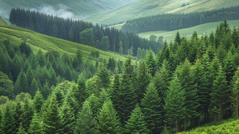 A Dense Forest of Conifers Covers the Slopes of a Grouping of Drumlins ...