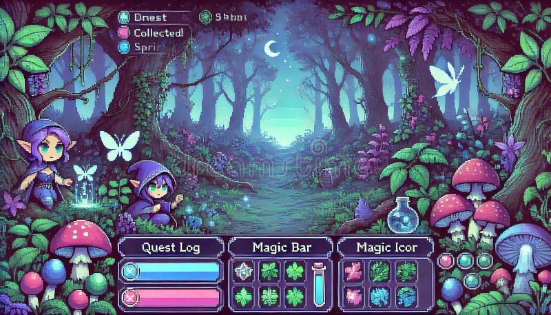 A Dense Forest Filled with Mythical Creatures Like Fairies, Sprites ...