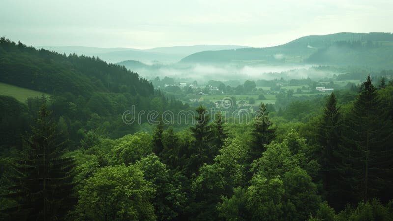 Lush Green Forest Filled with Trees Stock Image - Image of growth ...