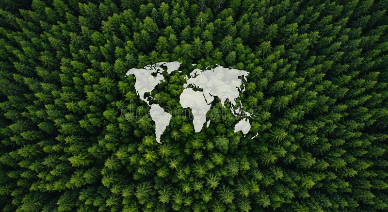 Dense Forest with Lush Green Coniferous Trees Seen from Above. the ...