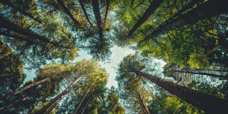 Dense Forest with Open Sky. Stock Illustration - Illustration of tall ...