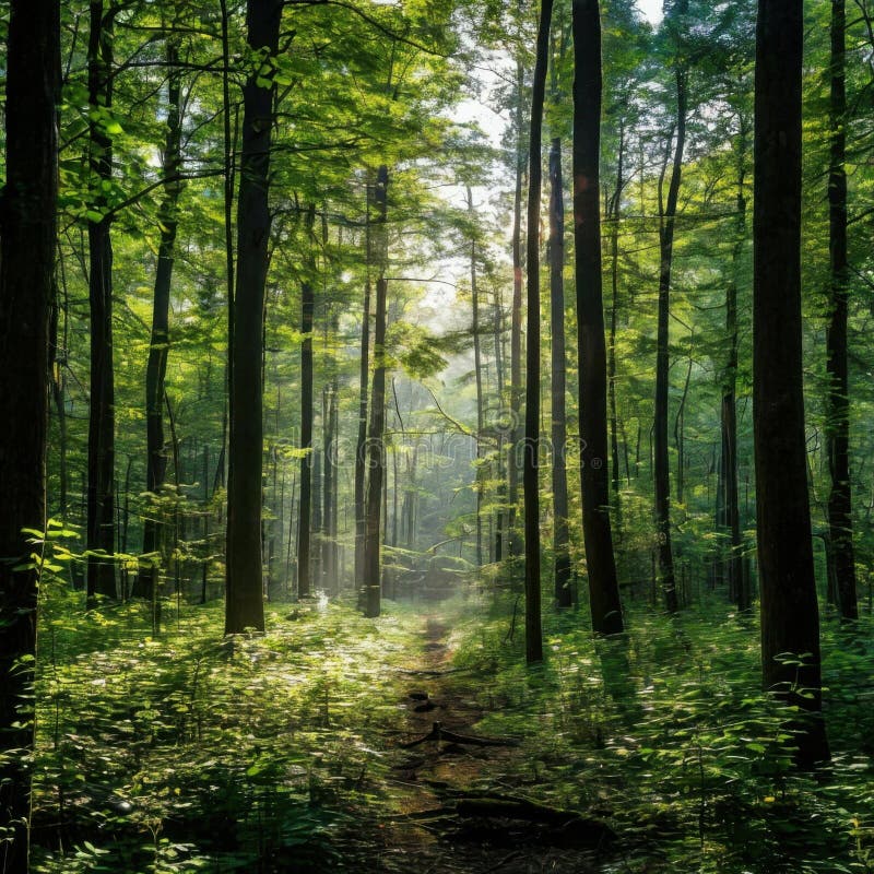 Dense Forests with Trees in a Mysterious Atmosphere Stock Image - Image ...