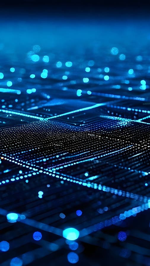 Dense Geometry of Laser Lines on a Blue Background Stock Illustration ...