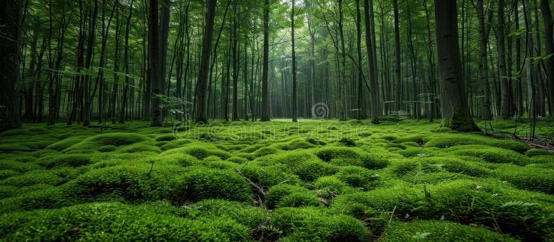 Dense Green Forest with Abundant Trees Stock Image - Image of greenery ...