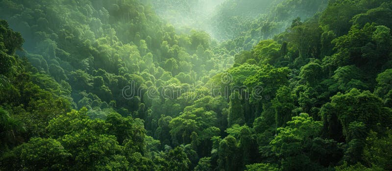 Dense Green Forest Filled with Trees Stock Photo - Image of canopy ...