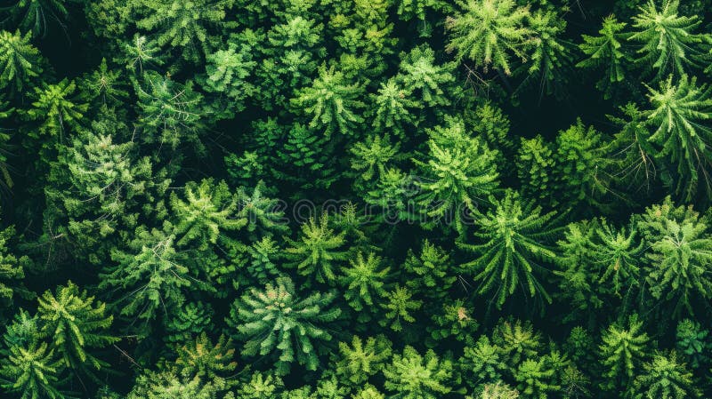 A Dense Green Forest from a Top-down Aerial View, Showcasing the Canopy ...