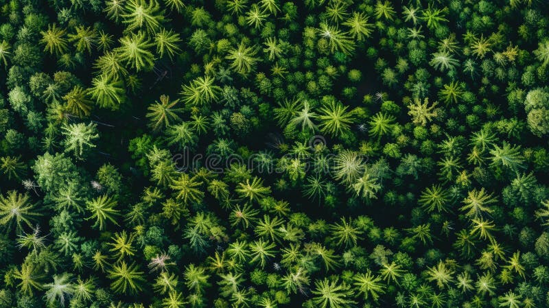 A Dense Green Forest from a Top-down Aerial View, Showcasing the Canopy ...