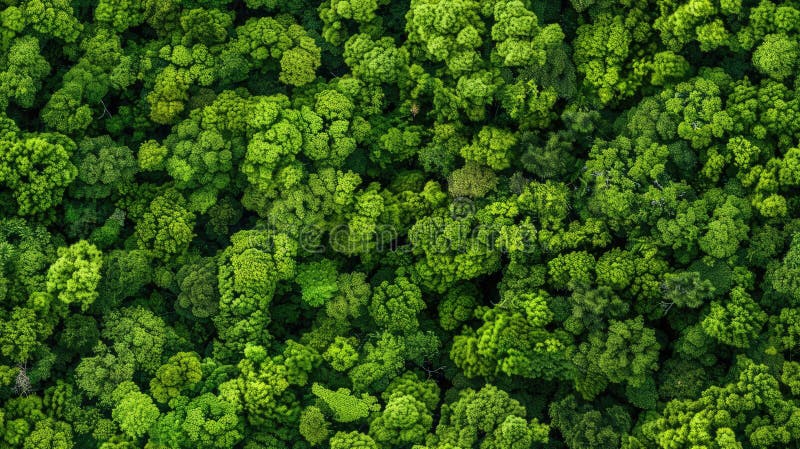 A Dense Green Forest from a Top-down Aerial View, Showcasing the Canopy ...