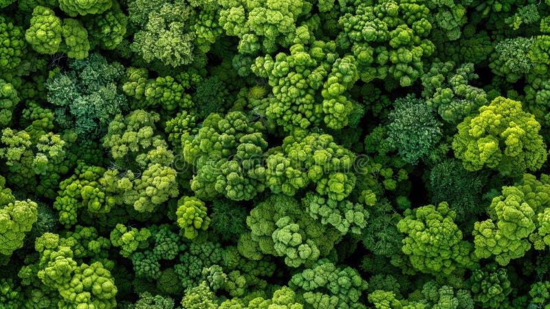 A Dense Green Forest from a Top-down Aerial View, Showcasing the Canopy ...