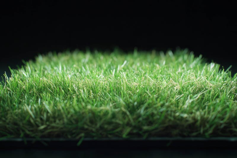 Dense Green Turf with Smooth Surface and Uniform Height Against a Black ...