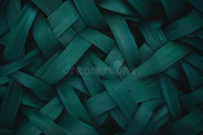 Dense Interwoven Grass Texture with a Deep Green Hue Against a Black ...