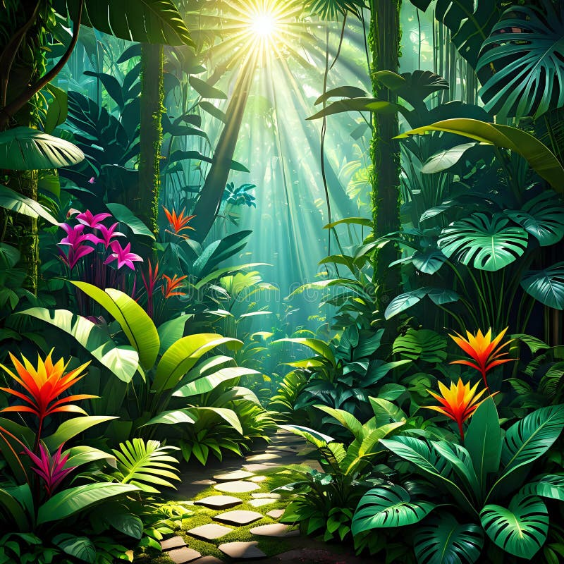 Botanical Paradise: a Reception Buffet Amidst Lush Greenery Stock ...