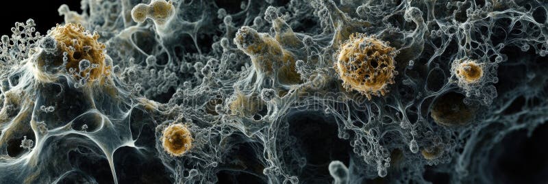 Dense Layer of Microbes Displaying Complex Structures and Forms in ...