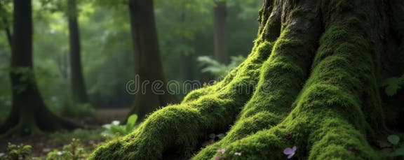 Dense Layer of Moss and Ferns on Ancient Tree Remain, Growth ...