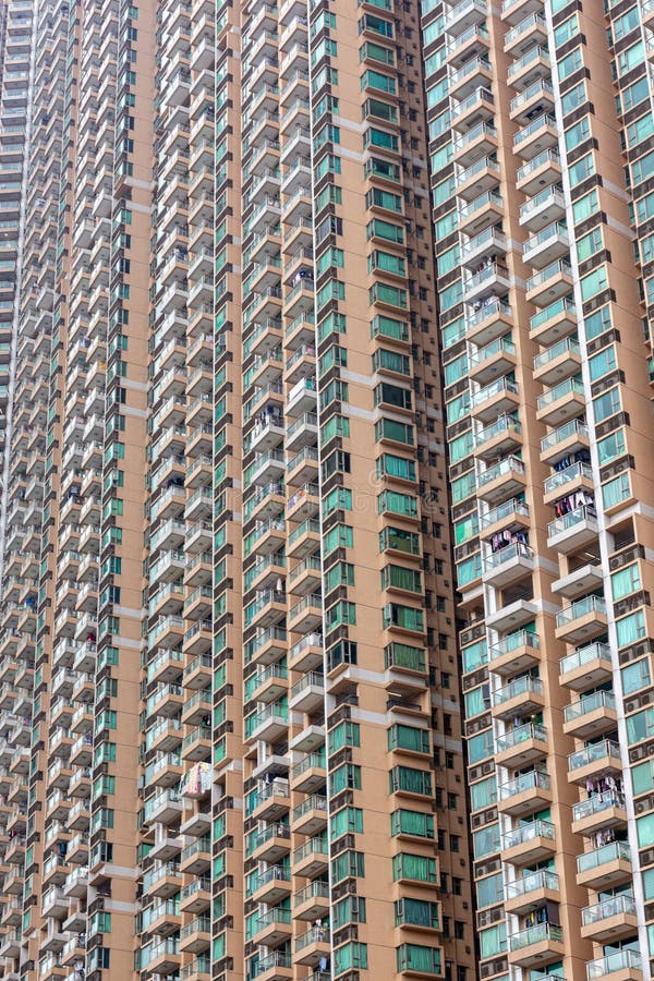 Dense Living Space in a Tall Urban Tower Stock Image - Image of ...