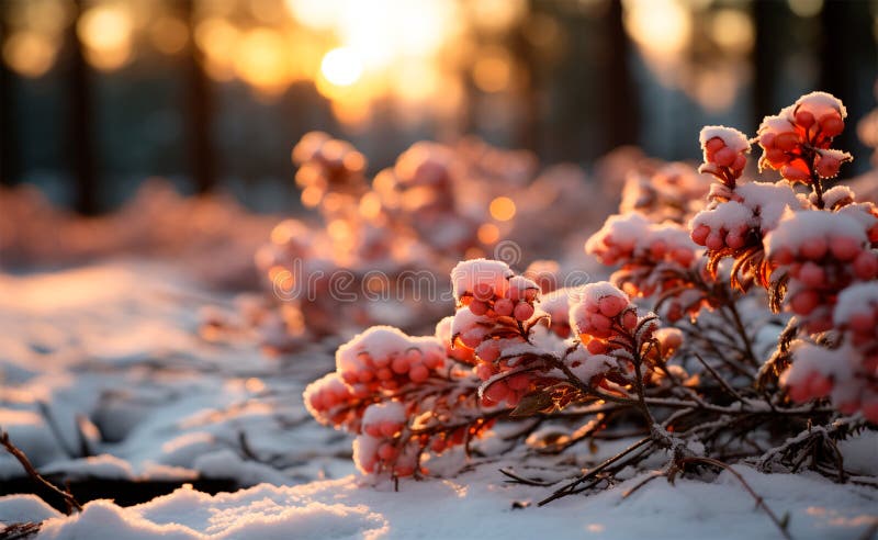 Dense Mixed Snow Forest - AI Generated Image Stock Illustration ...