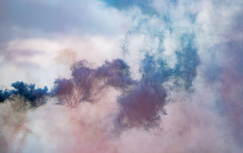 Dense Multicolour Colourful Background from Smoke. Pink Red, Blue and ...