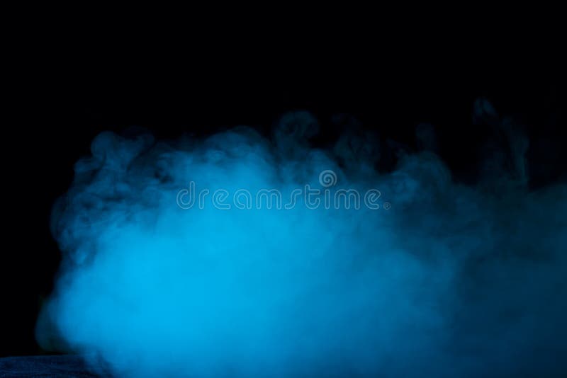 Dense and Mysterious Blue Vapor on a Dark Background Stock Image ...