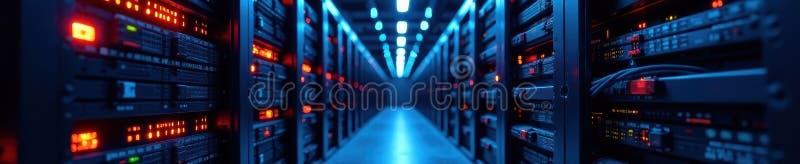 Dense Network Cables Server Room Infrastructure Equipment Data Center ...
