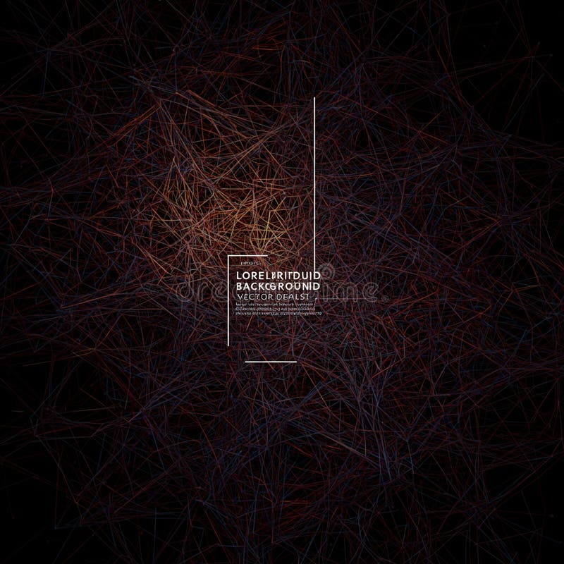 Dense Network Of Colorful Intersecting Lines Creates A Complex Web Pattern On A Dark Stock