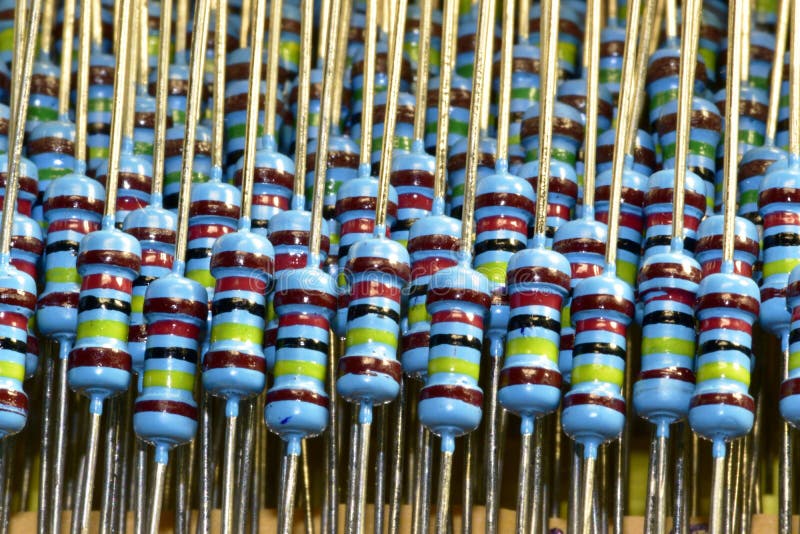 Dense Rows of Resistors with the Upper End Tilted Away from the Camera ...