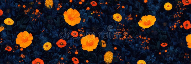 Dense Seamless Pattern of Small Flowers Featuring Intricate African ...