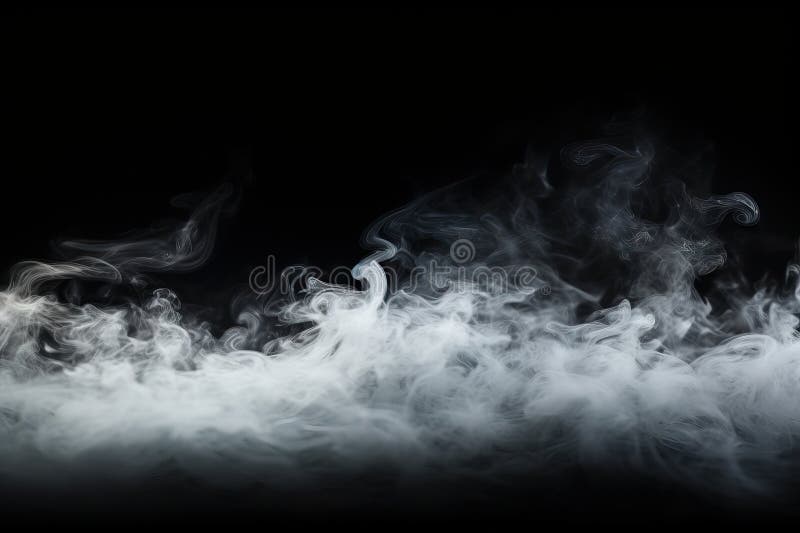Dense Smoke Backdrop Isolated on Black Stock Photo - Image of copy ...