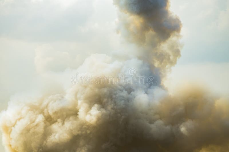 Dense Smoke from a a Big Fire Stock Image - Image of factory, graphic ...