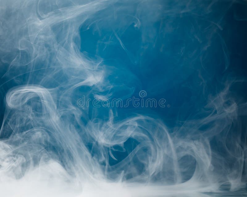 Dense Smoke on Blue Background Stock Photo - Image of cold, dense ...