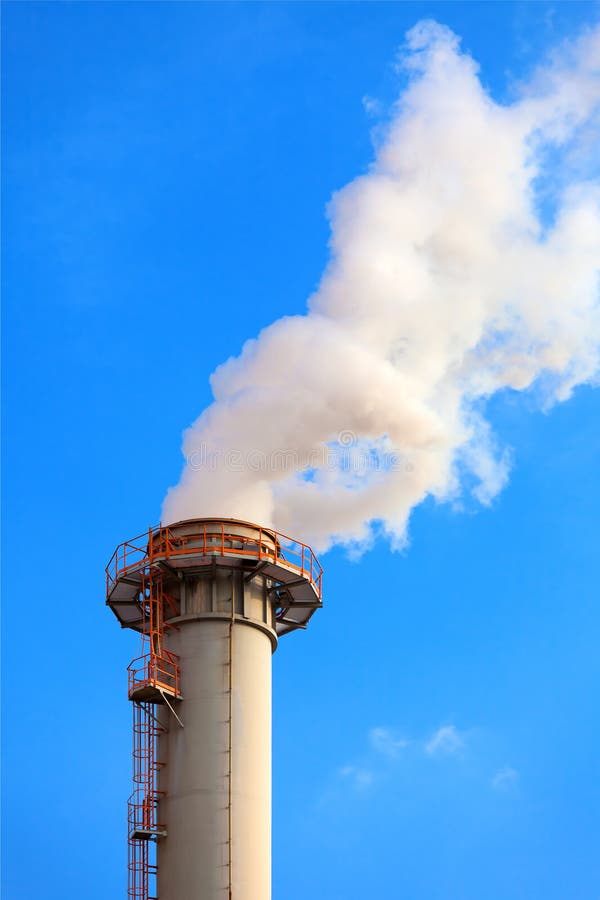 Dense Smoke from a Chimney, Blue Stock Photo - Image of energy, coal ...