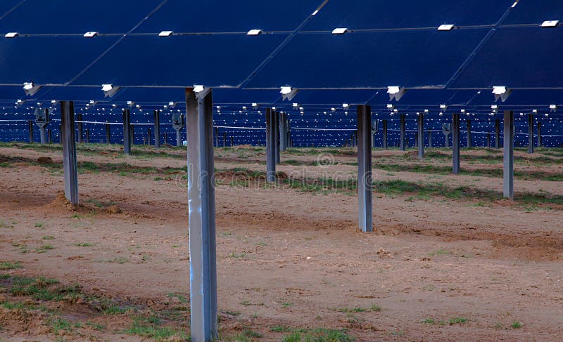 Solar Panels in Colorado Lean in Towards the Sun Stock Photo - Image of ...