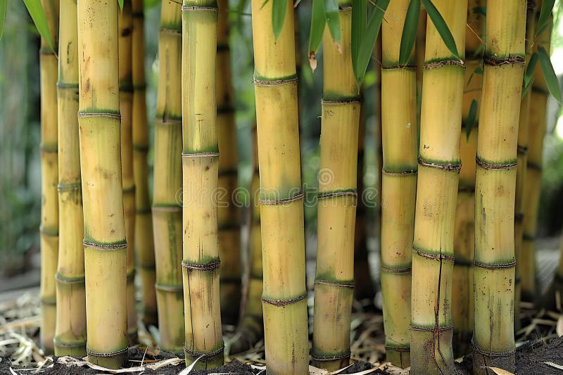 A Dense Stand of Bamboo with Multiple Thick Green Stalks and Leaves ...