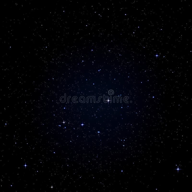 A Dense Star Cluster with Glowing Blue and White Stars on a Dark ...