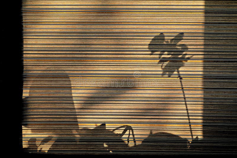 Dense Textile and Light Openwork Curtains Used To Protect Windows from ...