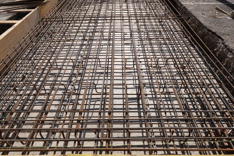 Dense Texture of Steel Rods of a Reinforced Concrete Foundation ...