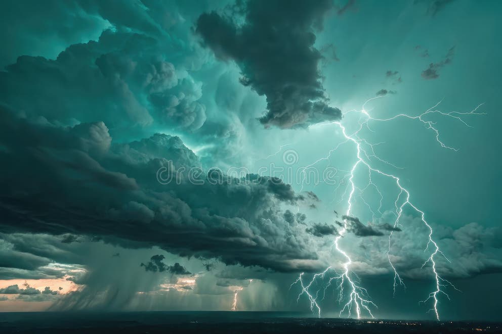 Dense Thunderstorm System with Dramatic Lightning Display in the ...