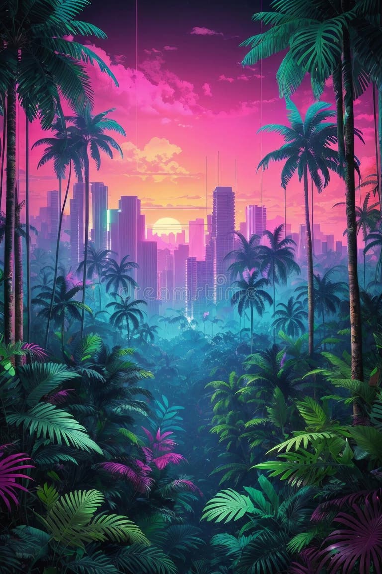 Synthwave Aesthetic Scenes Stock Illustrations – 80 Synthwave Aesthetic ...