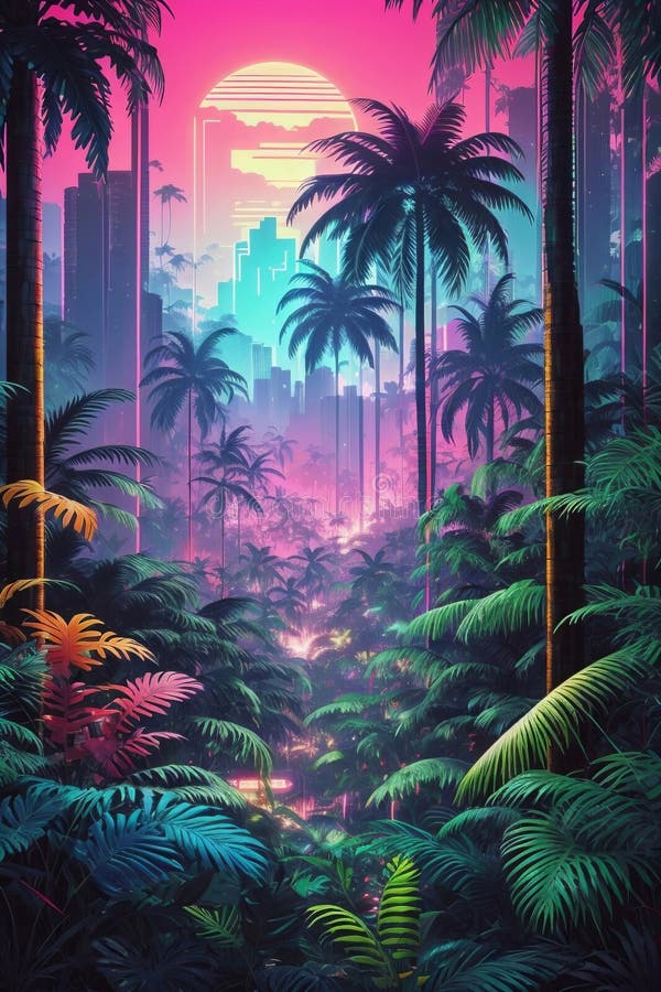 Synthwave Aesthetic Scenes Stock Illustrations – 80 Synthwave Aesthetic ...