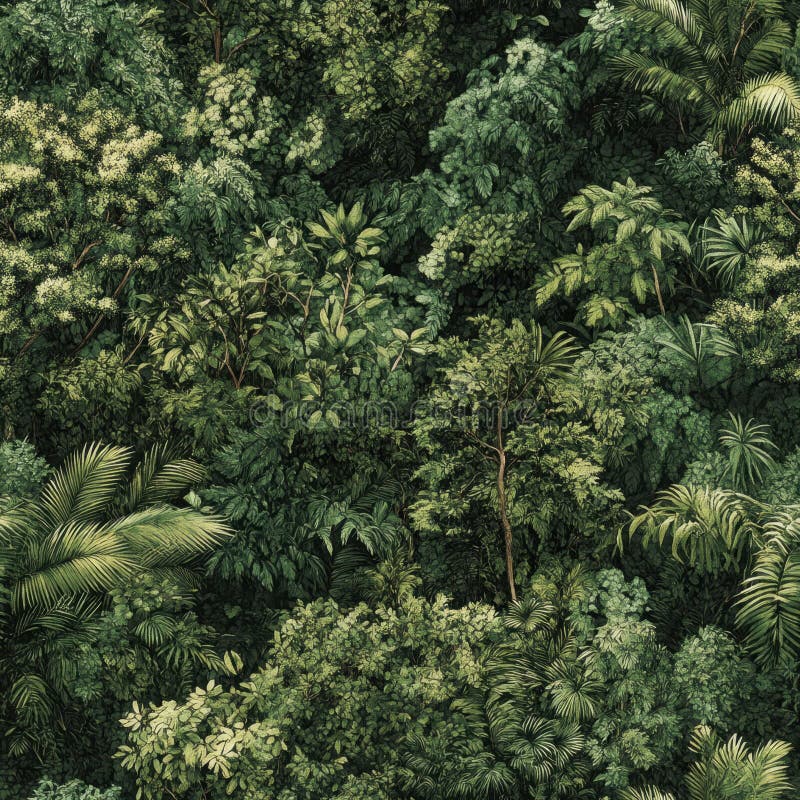 Dense Tropical Rainforest Canopy from Above Stock Image - Image of ...