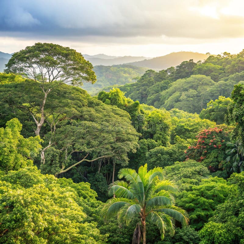 Tropical Rainforest Pattern Stock Illustration - Illustration of ...