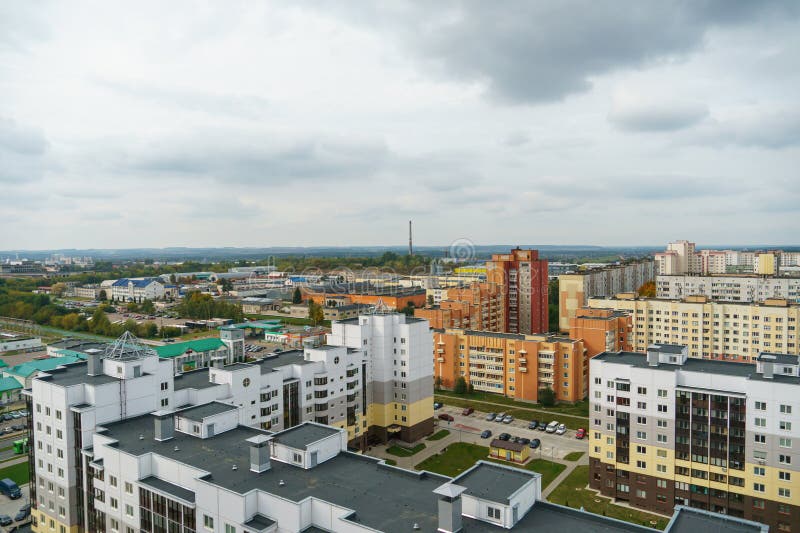 Dense Urban Development. a Modern Area of the City with Beautiful Multi ...