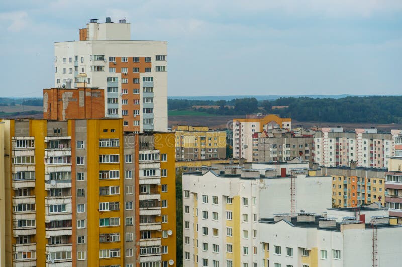 Dense Urban Development. a Modern Area of the City with Beautiful Multi ...