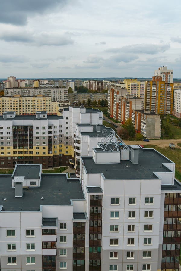 Dense Urban Development. a Modern Area of the City with Beautiful Multi ...