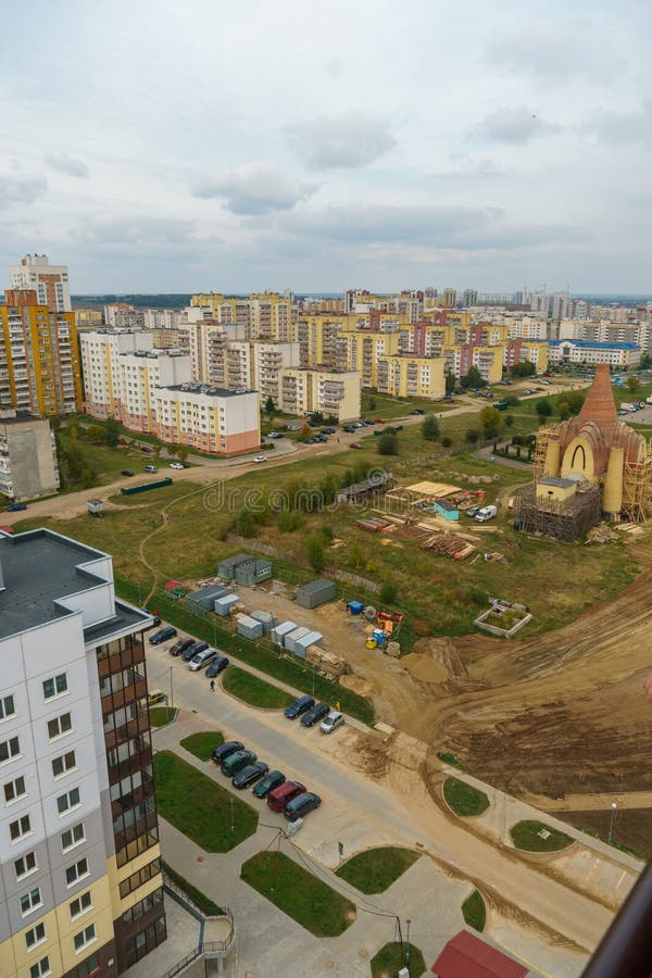 Dense Urban Development. a Modern Area of the City with Beautiful Multi ...