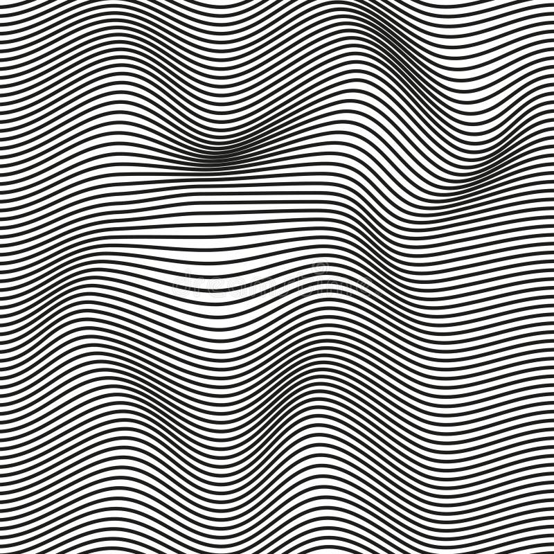 Dense Wavy Pattern. Vector Line Design. Black on White Background ...