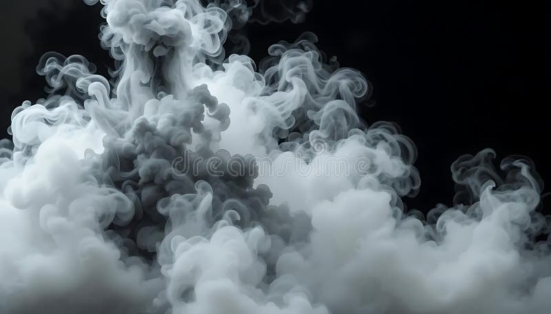 Dense White Smoke Billowing Against a Dark Background Creating an ...