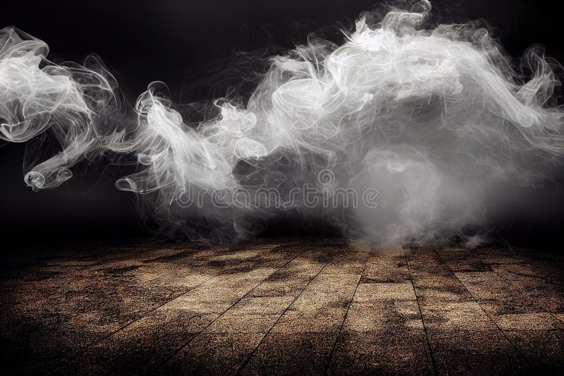 Dense White Smoke Cloud Above Brown Tile Floor Stock Illustration ...